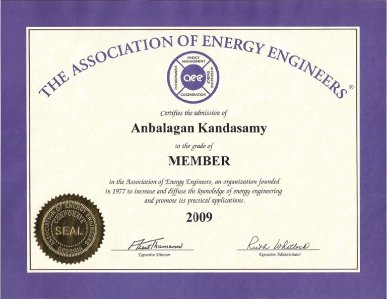 Certificates – Proleed Engineering Consultants