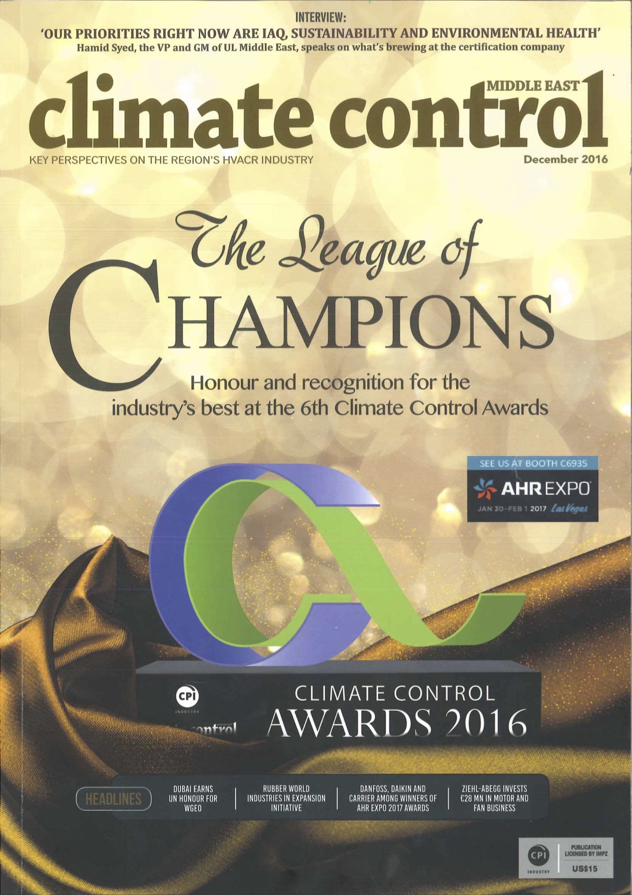 Climate Control Awards 2016 – November 21, 2016 Al Yassat Ballroom, Al ...
