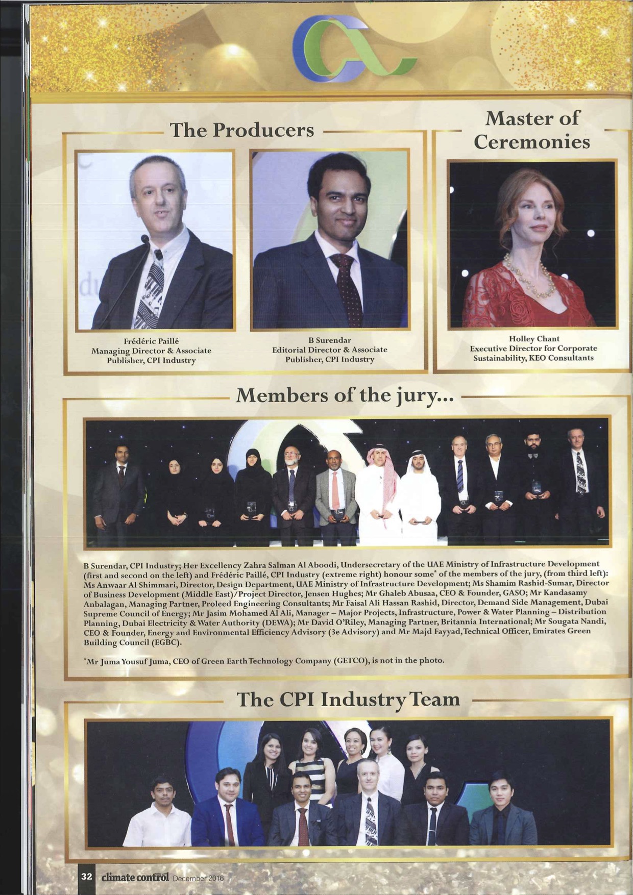 Climate Control Awards 2016 – November 21, 2016 Al Yassat Ballroom, Al ...